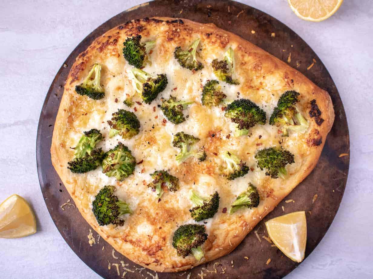 Lemon and Broccoli White Pizza - Smack Of Flavor